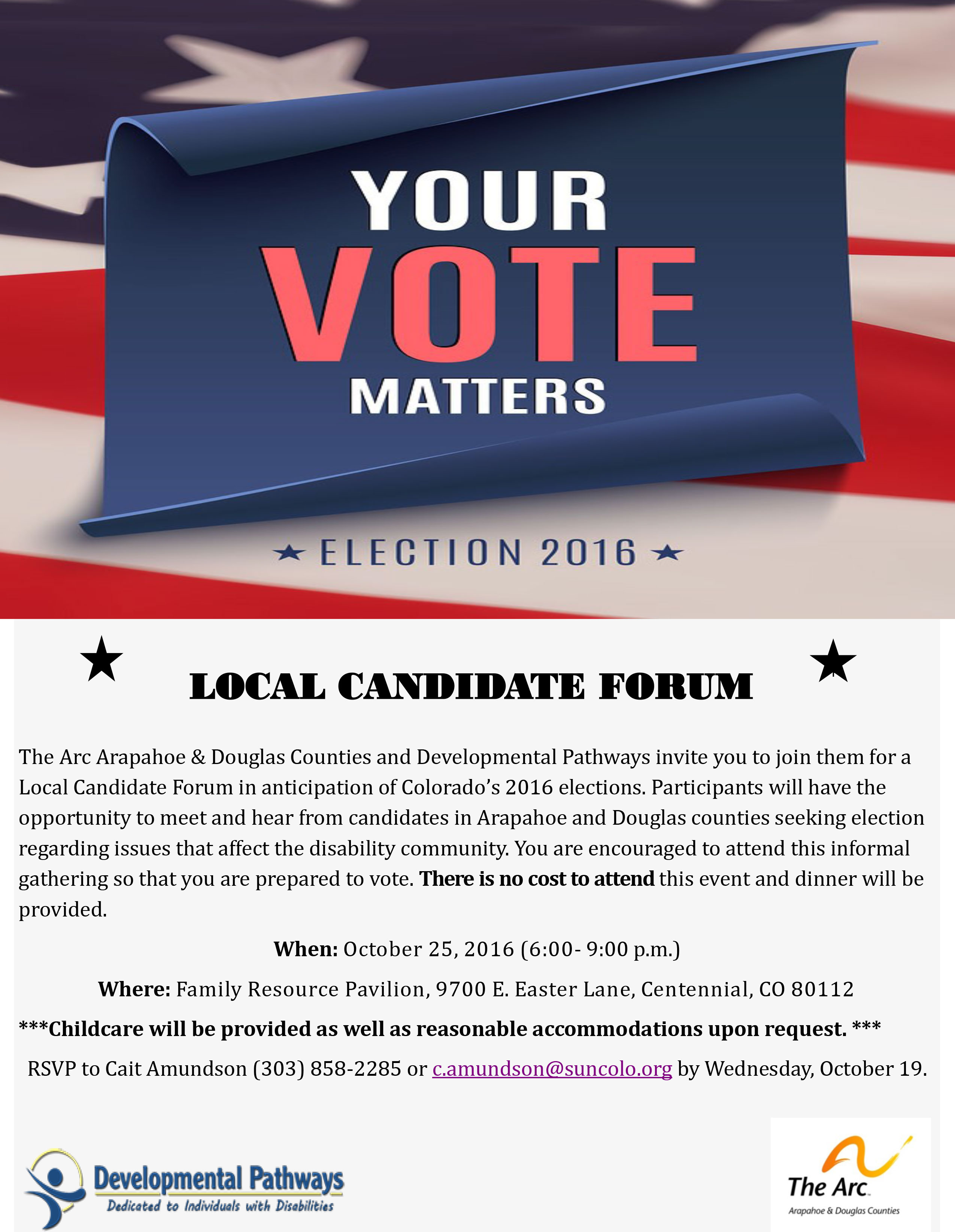 Local Candidate Forum - The Arc Arapahoe, Douglas & Elbert Counties