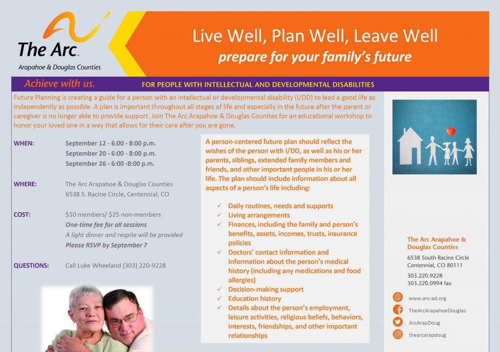 Live Well, Plan Well, Leave Well - The Arc Arapahoe, Douglas & Elbert ...